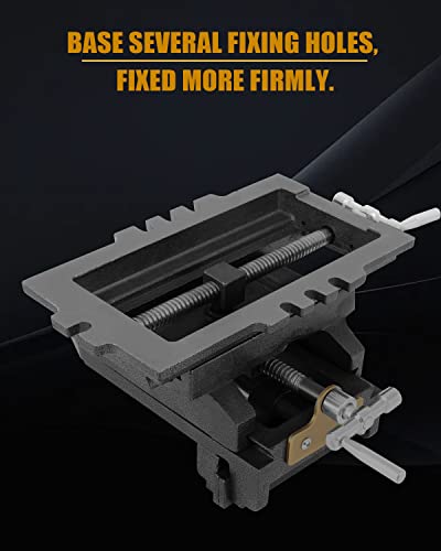 GYZJ ๐" ๐๐ซ๐จ๐ฌ๐ฌ ๐๐ฅ๐ข๐๐ ๐๐ข๐ฌ๐ Drill Press Milling Vise, ๐ in Jaw Width, ๐.๐ in Max Jaw Opening, Bench Mount Clamp Machine Vice Holder Clamping Tool for CNC Woodworking Milling Machine