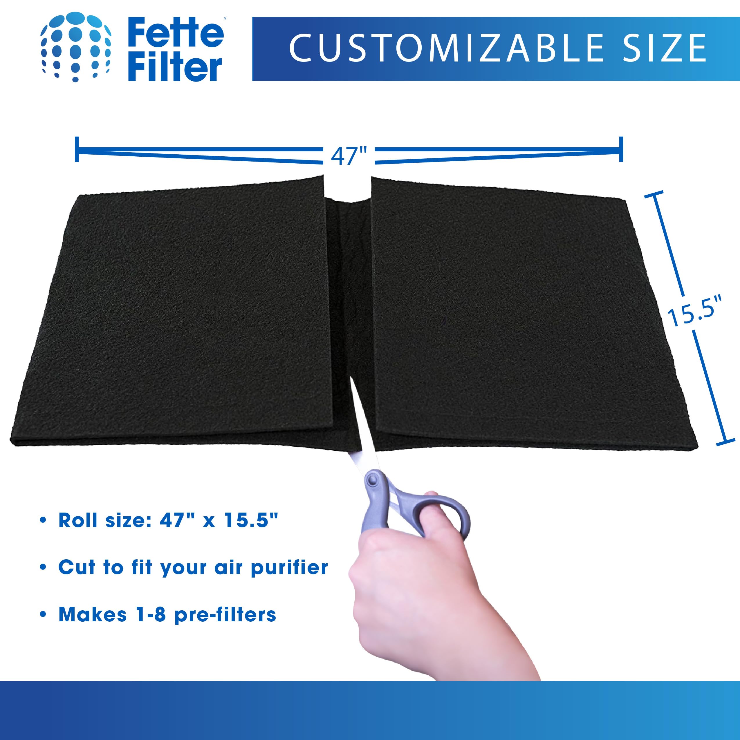 Fette Filter - HRF-AP1 Premium Universal Carbon Pre Filter Rolls Compatible with Honeywell HRF-AP1 Filter A Includes 2 Cut to Size Carbon Pre Filters.