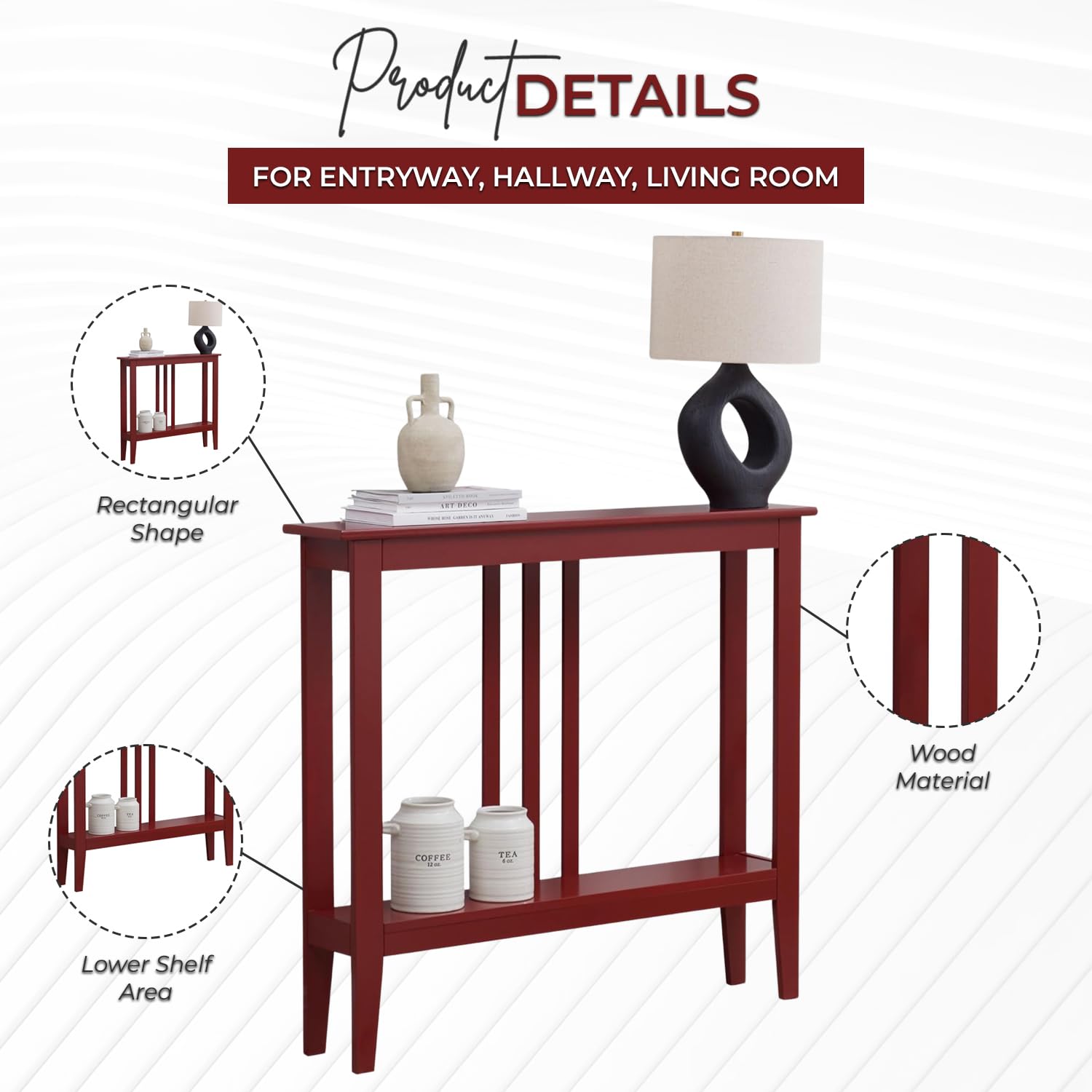 Kings Brand Furniture - Entryway Table - Narrow Console Table - Console Table with Storage - Hallway Decor - Wood Console Tables for Entryway - Narrow Console Sofa Side Table - Foyer - Grey