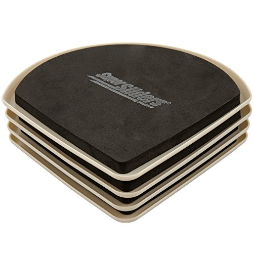 Super Sliders 7" Slide & Hide Reusable Furniture Sliders for Carpet - Effortless Moving and Surface Protection, Beige (4 Pack)