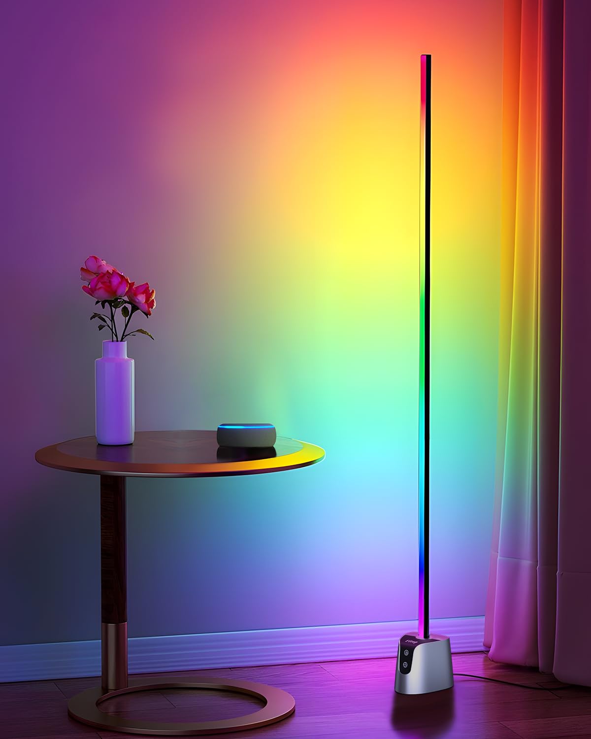 Fitop Corner Floor Lamp, Smart RGB LED Corner Lamp with App, 16 Million Colors & 72+ Scene DIY Mode, Music Sync, Timer Setting,Voice Control, Ideal for Living Room, Bedroom, Gaming Room
