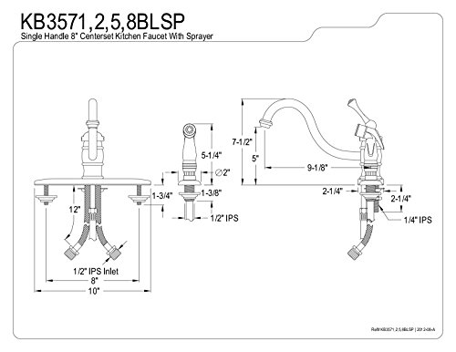 Kingston Brass KB3571BLSP Kitchen Faucet, 9-1/8 Inch in Spout Reach, Polished Chrome