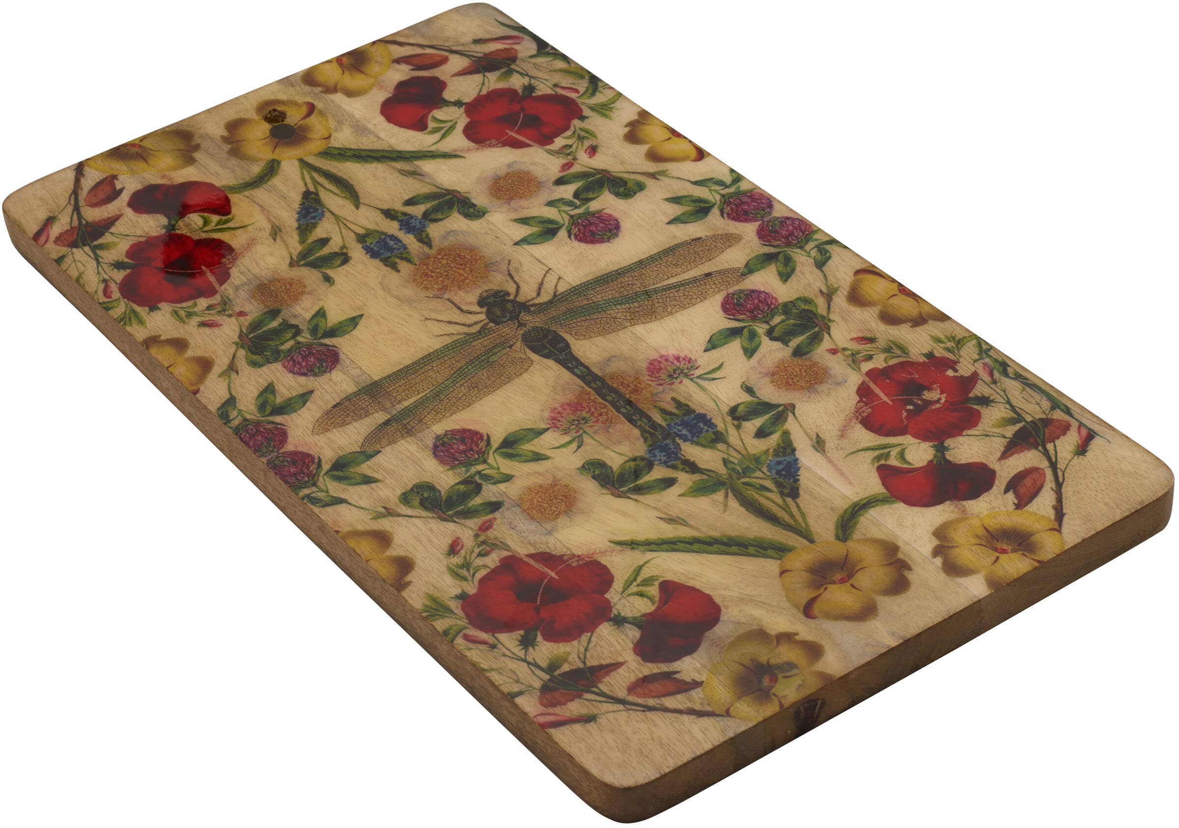Fitz and Floyd Vintage Vibe Dragonfly Serve Board, 16 Inch, Multicolor