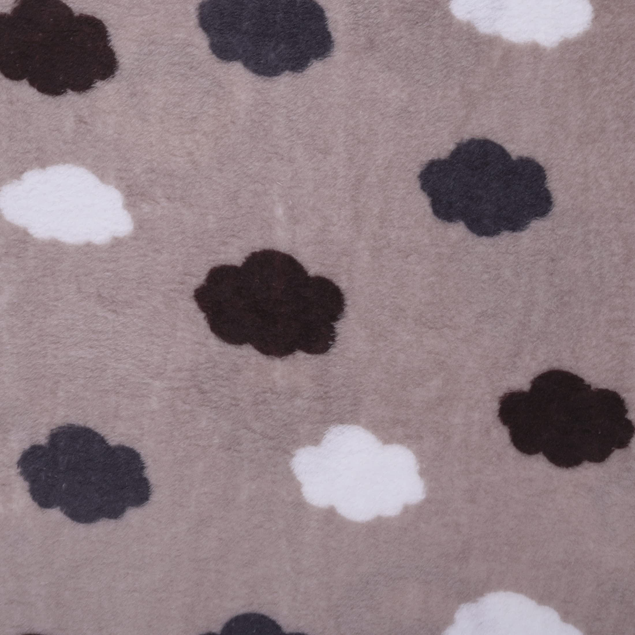 Mook Fabrics Fleece Flannel 2 Sided Sheep, Taupe Cut by The Yard