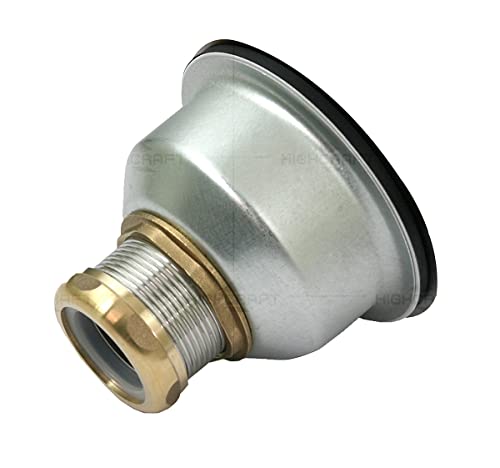 Highcraft 9754 Kitchen Sink (3-1/2 Inch) Stainless Steel Drain Assembly With Strainer Basket and Snaplock Stopper Long Extended Shank (3-3/4 Inch), 1 Count (Pack of 1)
