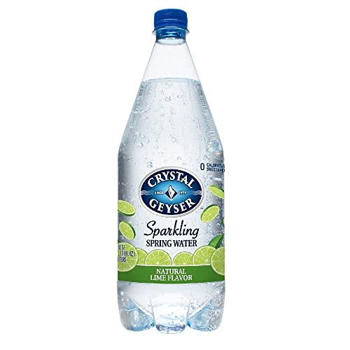 Crystal Geyser Natural Flavored Sparkling Spring Water, Lime,(Pack of 12), Large 42 oz Bottles, No Artificial Ingredients or Sweeteners, Carbonated, Non GMO