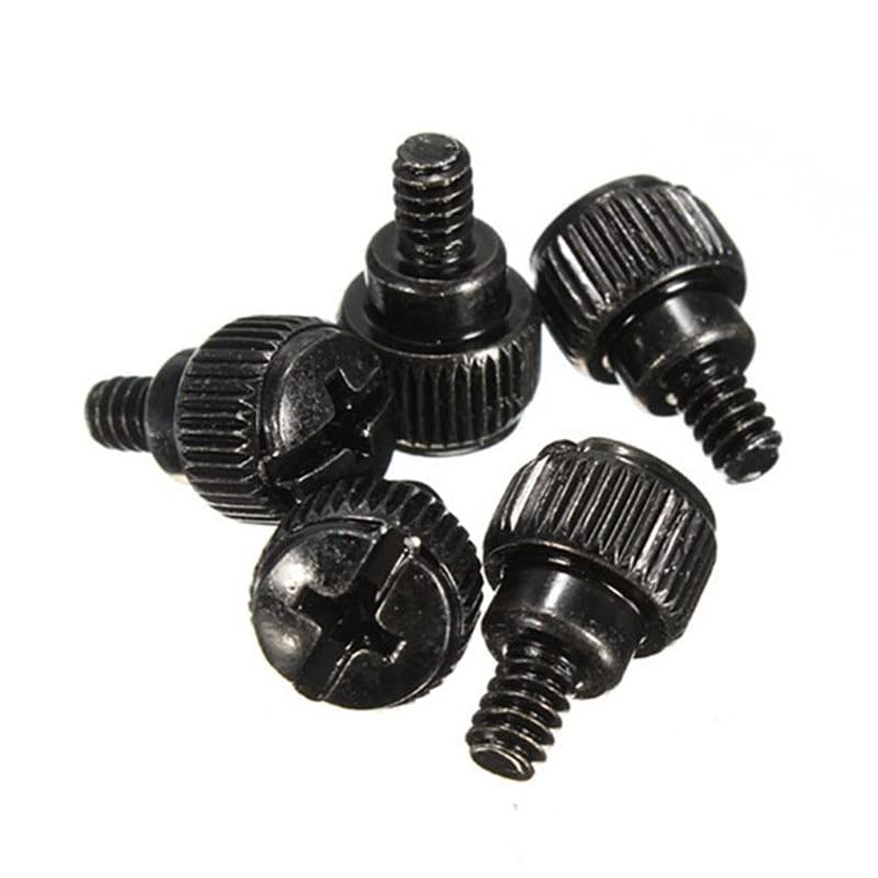 LVNGUYEN 10Pcs 3.5x5mm Black Thread Teeth Length 5mm Computer PC Case Cooling Fan Toolless Adjustment Screw Thumbscrews Thumb Screw