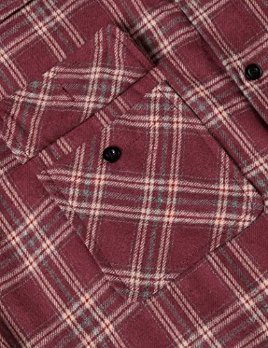 COOFANDY Men Sherpa Lined Shirt Jacket Causal Long Sleeve Quilted Lined Flannel Shirts Dark Red XX-Large