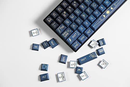 TRUSYO PBT Keycaps 145 Set for Star Spectrum, Five-Sided Thermal Sublimation, Original Height,61/87/98/104/108 Keys Suitable for Mechanical Keyboard(Keyboard not Included)