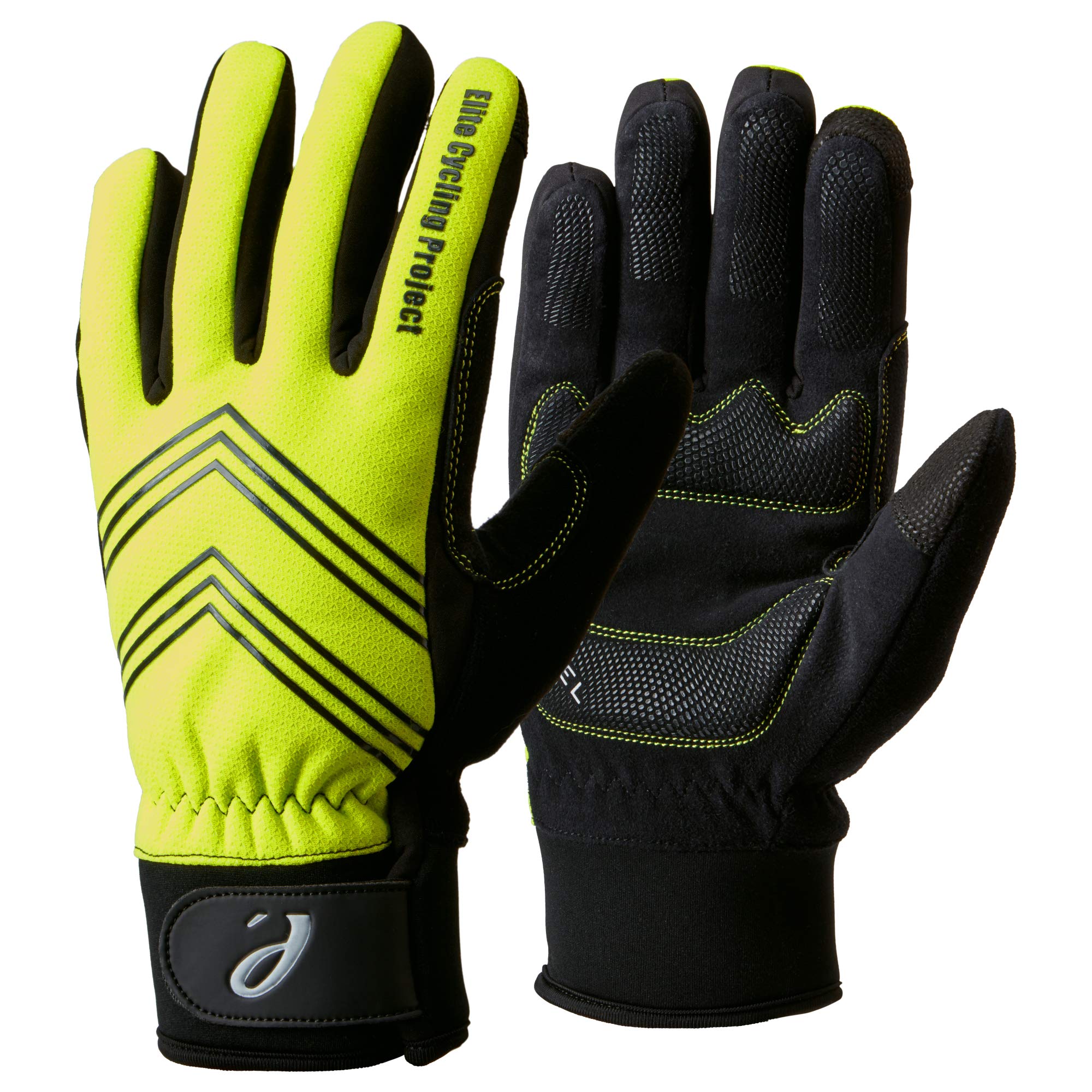 Elite Cycling Project Oulo Warm Winter Cycling Gloves Waterproof MTB Touchscreen Gloves with Padded Palms and 3M Thinsulate Insulation for Men (XL, Green)