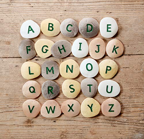 Yellow Door YD-9 Uppercase Alphabet Learning Pebbles for Kids, Kindergarten Grade to 3 Grade, 5" H, 3" L, 3" W