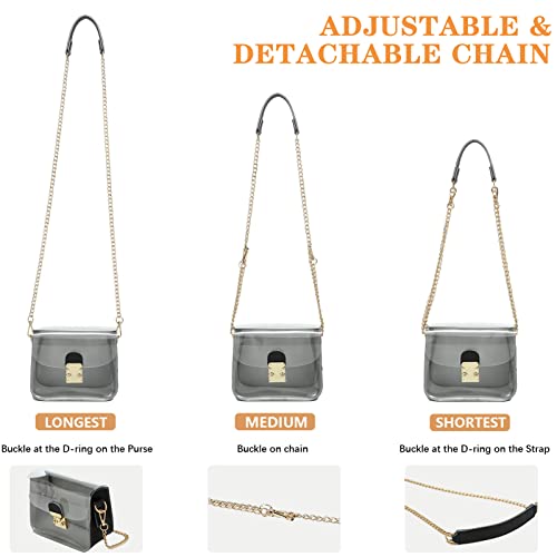 KUI WAN Clear Bag Stadium Approved, Clear Crossbody Bag Cute Clear Purse Gift for Women for Sport Event Concert