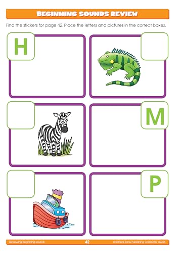 School Zone - Alphabet Stickers Workbook - 64 Pages, Ages 3 to 6, Preschool to Kindergarten, 267 Stickers, ABCs, Printing Letters, Phonics, and More (School Zone Stuck on LearningĀ® Book Series)