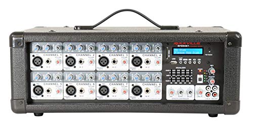 Rockville RPM80BT 2400w Powered 8 Channel Mixer/Amplifier w/Bluetooth/EQ/Effects