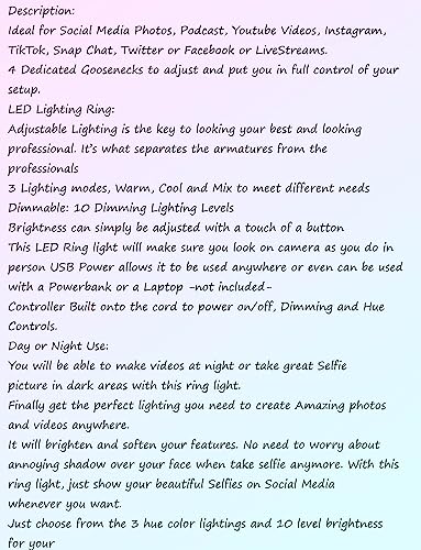 Elite LIVESHOW 4LTM Conference Room/Work from Desk Light+Phone/Mic/Tablet Clip LIVESHOW4LTM Home RCXMB10-R