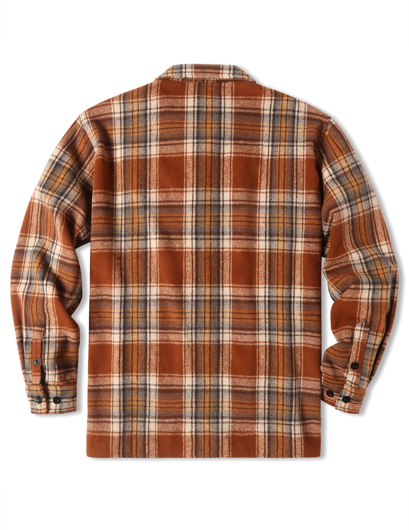 COOFANDY Men's Brown Flannels Plaid Shirts Regular Fit Long Sleeve Button Down Shacket Vintage Western Shirts