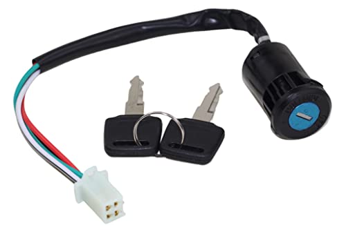 Trkimal Ignition Switch Key 3 Function Left Starter Switch + Spark Plug Assembly for 50cc 70cc 90cc 110cc 125cc 150cc TaoTao SUNL Chinese ATV Quad 4 Wheeler Apollo Dirt Bike Scooter Parts