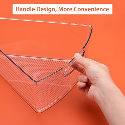 Lazy Susan Organizer 10.2"x 9.4"x4" for 26" Diameter Corner Lazy Susan Cabinet, Set of 8 Plastic Clear Lazy Susan Bins, 1/8 Wedge 4" Deep Kitchen Corner Storage Bin