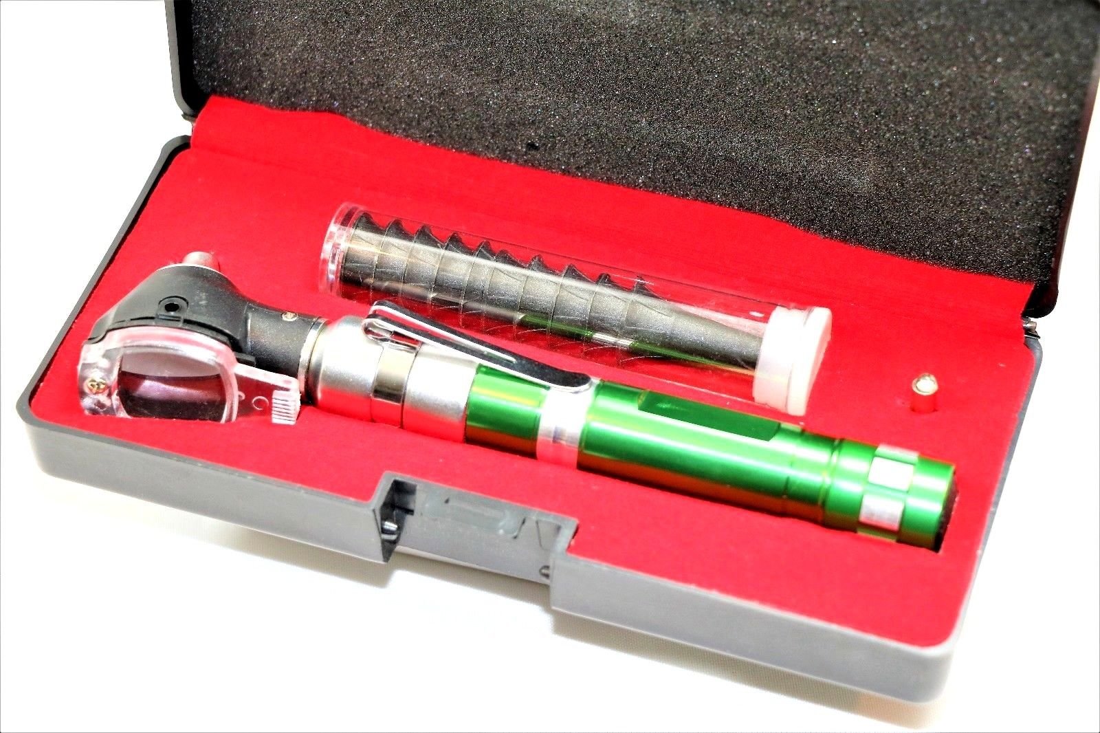 Premium 3.2V Pro Led Otoscope Set Fiber Optic with Hard Case Plus 1 Extra Bulb Cynamed