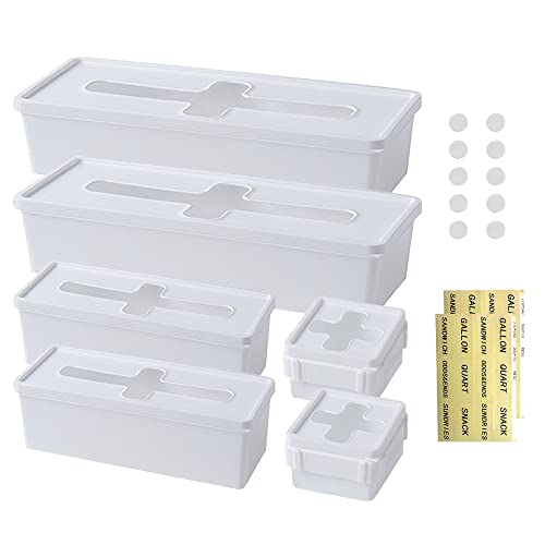 Ziplock Bag Storage Organizer for Kitchen 6 Pack Drawer Dispenser Compatible with Ziploc, Solimo, Glad for Gallon, Quart, Sandwich, Snack and Variety Size Bags