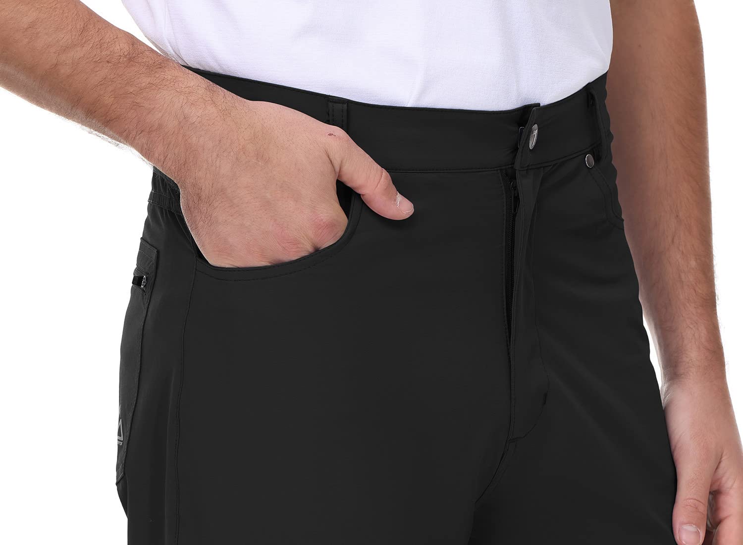 Gopune Men's Stretch Golf Pants Outdoor Work Casual Pant with Pockets Black,38
