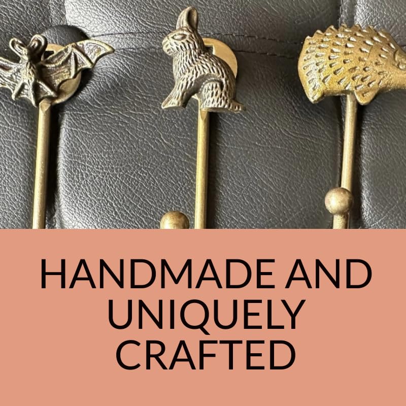 Knobs By Blossom Vintage Antique Brass Iron Wall Hooks Tie Backs Bronze Handmade Metal Animal Hook (20. Hedgehog), TFVSAH
