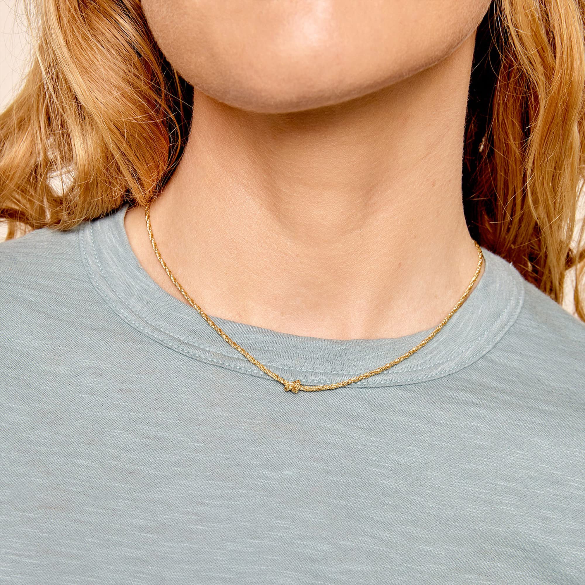 gorjana Women's Marin Knot Necklace, 18K Gold Plated, 16" Rope Chain