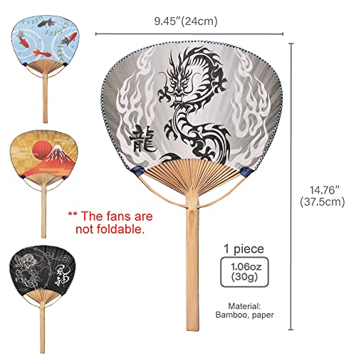 Terra Distribution Japanese Fan [ Designed in Japan ] 4 Pieces Set [ for Decorative Folding Fan/Folding Hand Fan/Chinese Fan/Bamboo Fan/Clack Fan/Rave Fan Lovers ]