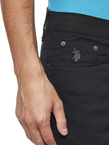 U.S. Polo Assn. Men's Slim Straight 5 Pocket Stretch Twill Jean, Black, 36Wx30L