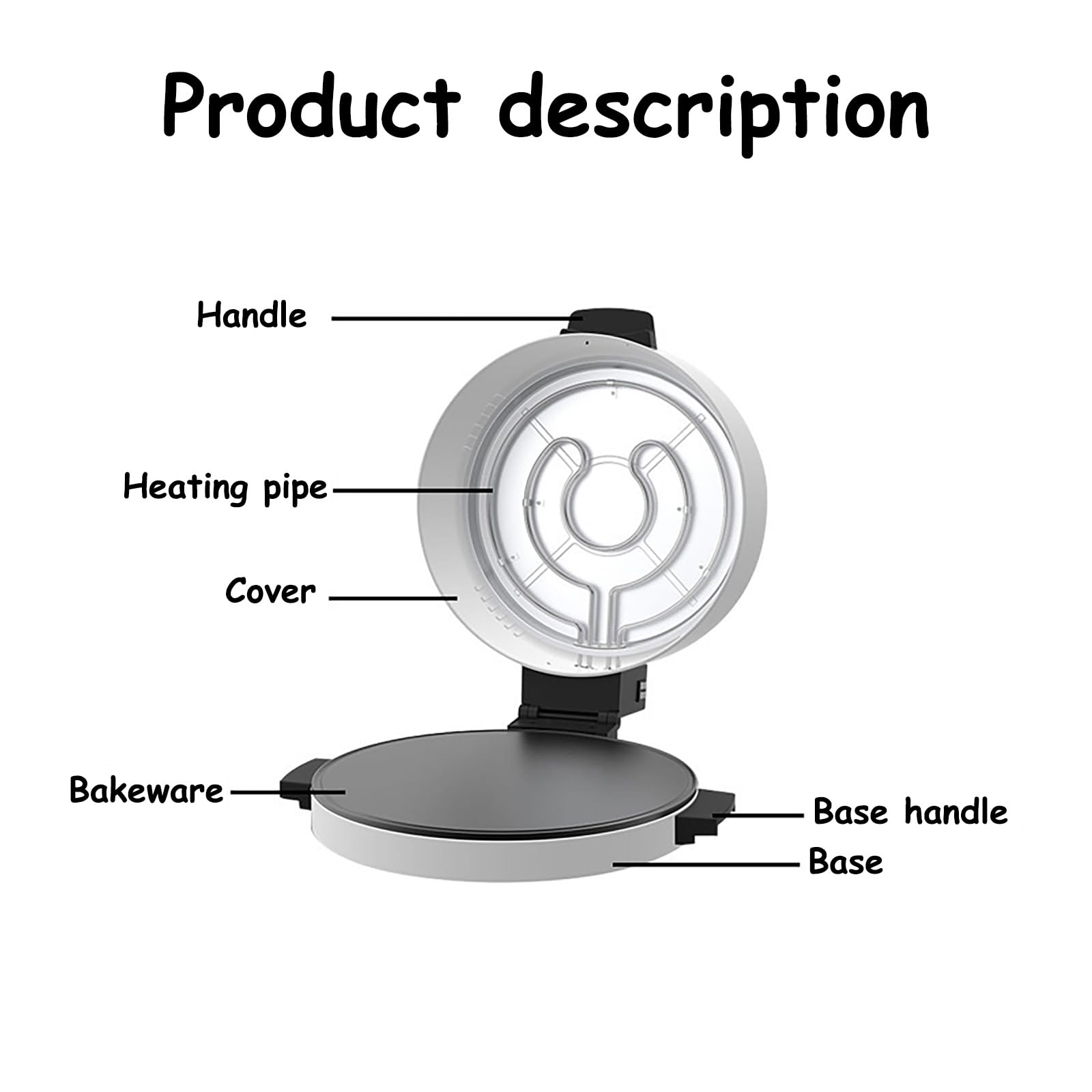 Countertop Pizza Maker, 1800-Watt Indoor Pizza Oven,Can Make 11.8-inch Pizza, White