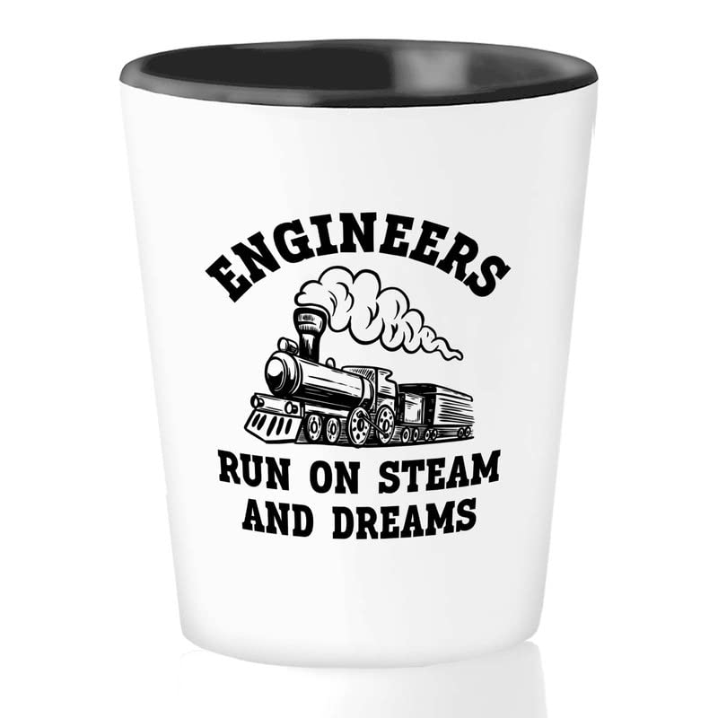 Flairy Land Train Engineer Shot Glass 1.5oz - Engineers run - Railroad Engineer Train Engineer Train Birthday Party Supplies Locomotives Train Conductor