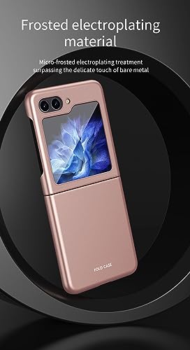 YJZSKRXFAK Case for Samsung Galaxy Z Flip5 5G 2023, Ultra Thin Slim Fit Elegant Business Smooth Cover Protective Cover Case for Galaxy Z Flip 5-Rose Gold