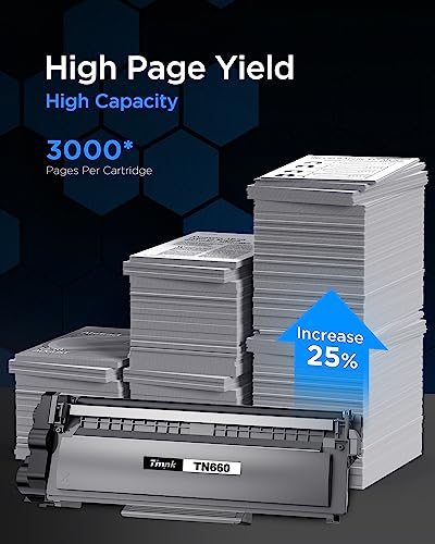 Timink TN660 Compatible Toner Cartridge Replacement for Brother TN660 TN-660 TN 660 TN630, Compatible with HL-L2300D HL-L2380DW HL-L2320D DCP-L2540DW MFC-L2700DW MFC-L2685DW Printer (2 Black Toner)