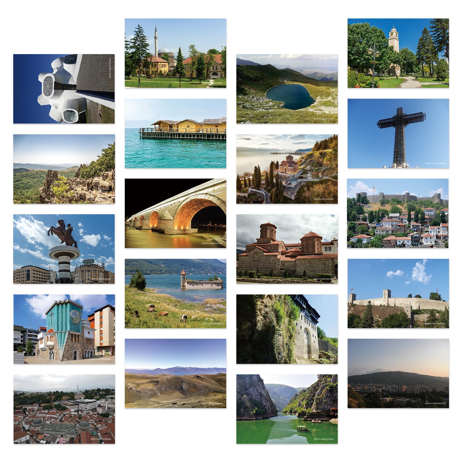Dear Mapper North Macedonia Vintage Landscape Postcards Pack 20pc/Set Postcards From Around The World Greeting Cards for Business World Travel Postcard for Mailing Decor Gift