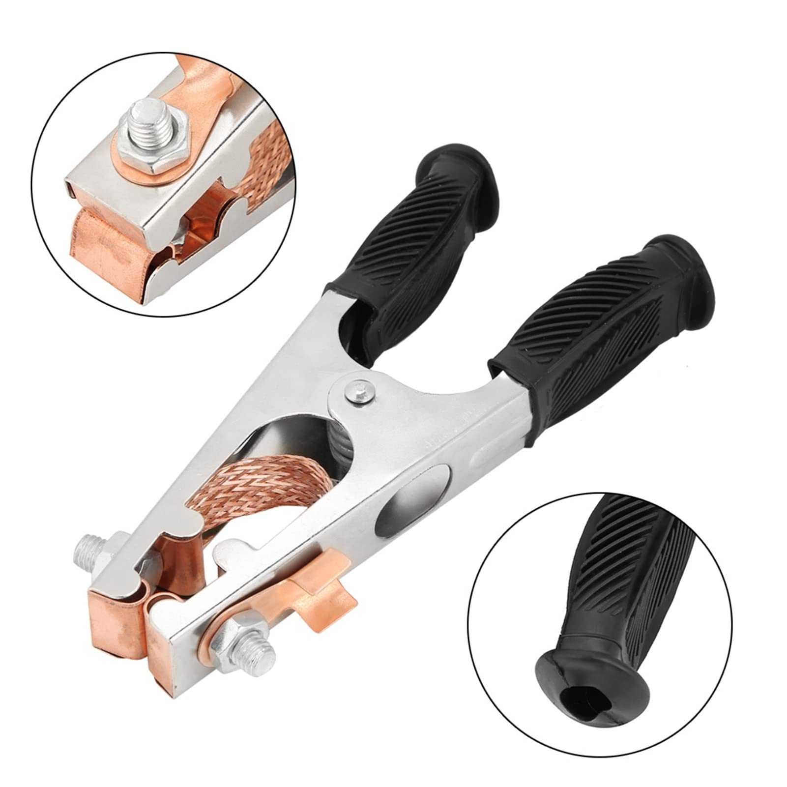 Haosie Welding Ground Clamp, 500A Electroplated Welding Earth Clip, Copper Grounding Clamp for Manual Welder(US Type)
