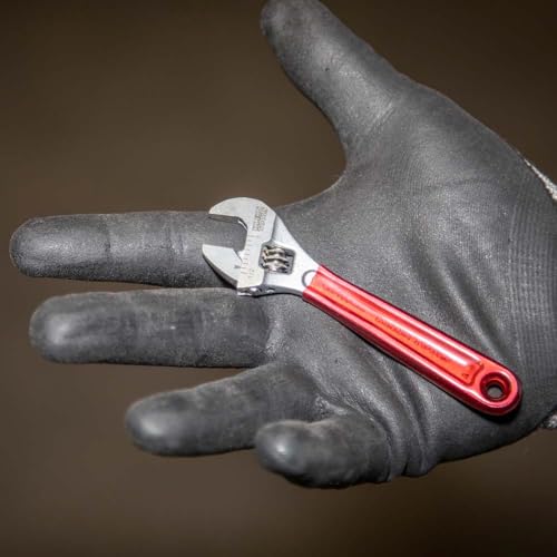 Klein Tools D506-4 Adjustable Drive Wrench, Forged with High Polish Chrome Finish and a plastic dipped handle, 4-Inch