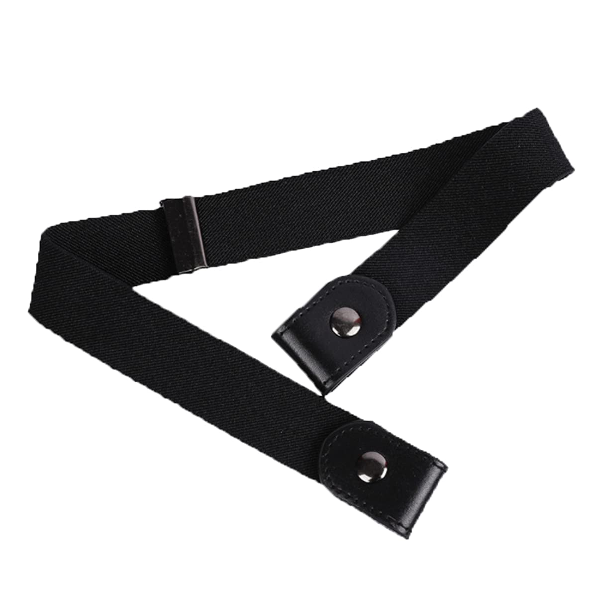 CWT Men and women all-match invisible lazy belt, adjustable length loose elastic belt without buckle (Blue and white stripes)