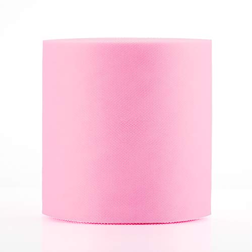 Tulle Rolls 6â by 100 Yards (300 feet) Tulle Roll Spool Fabric for DIY Tutu Skirts Wedding Baby Shower Crafts Decorations Party Supplies (Light Pink)
