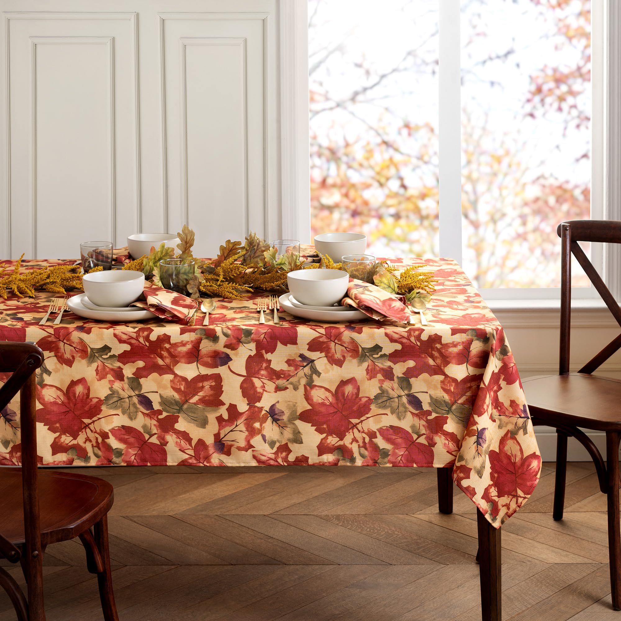 Elrene Home Fashions Harvest-Festival Fall Printed Tablecloth, 52" x 52", Square