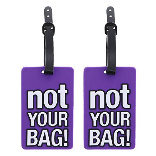 Not Your Bag Luggage Tag Suitcase ID Holder - Set of 2 Purple