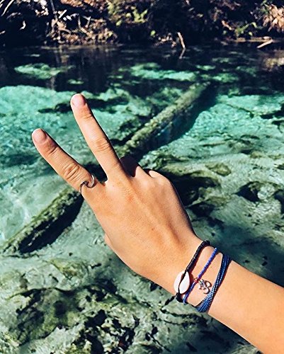 Pura Vida Original Royal Blue Bracelet - 100% Waterproof, Adjustable Band - Plated Brand Charm