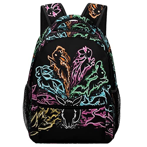 Hhsghhhd Anime Go Eev-ee Evolutions Backpack Versatile Stylish Multifunctional Anime Bag- for Work Leisure