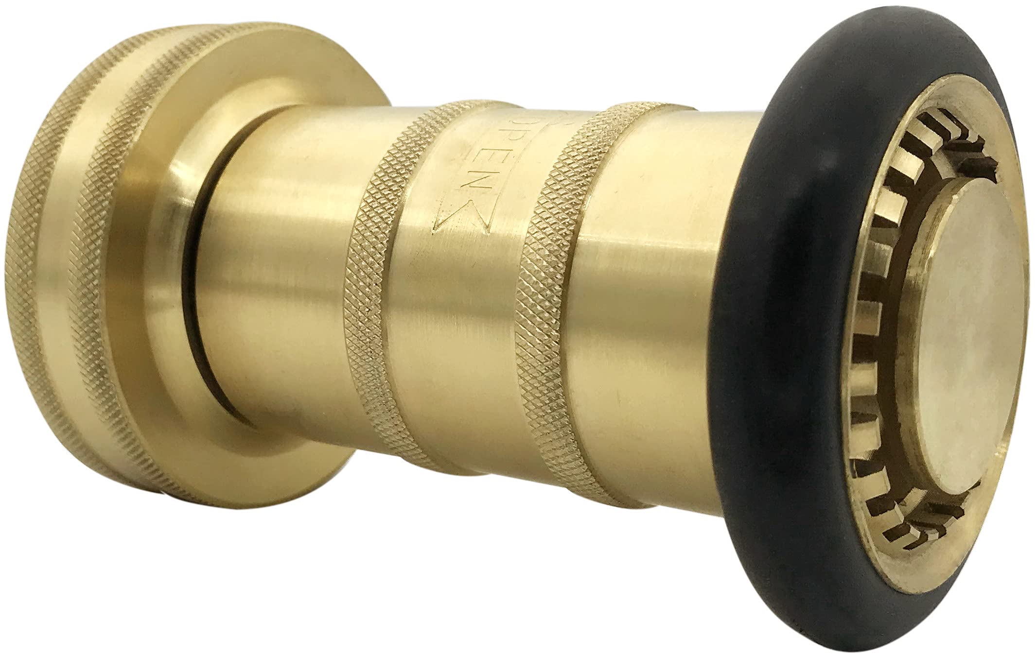 RosyOcean 2 Inch NPSH Fire Hose Nozzle Brass Fire Equipment Industial Heavey Duty Spray Jet Fog Nozzle