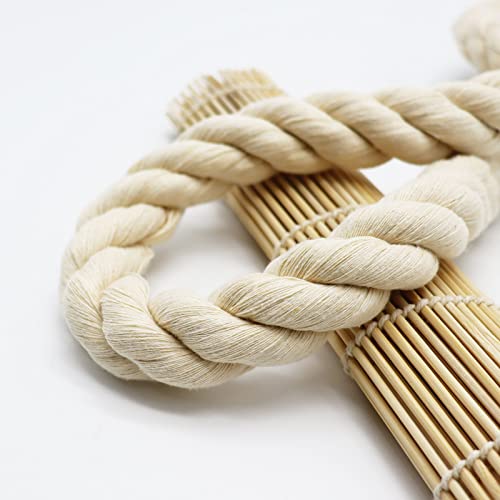 Twisted Cotton Rope (1 in x 10 ft) Natural Thick White Rope for Nautical, Landscaping, Railings, Hammock,Home Decorating