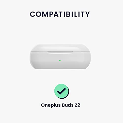 kwmobile Silicone Cover Compatible with OnePlus Buds Z2 - Case Cover Stick-On Skin with Clip - Black