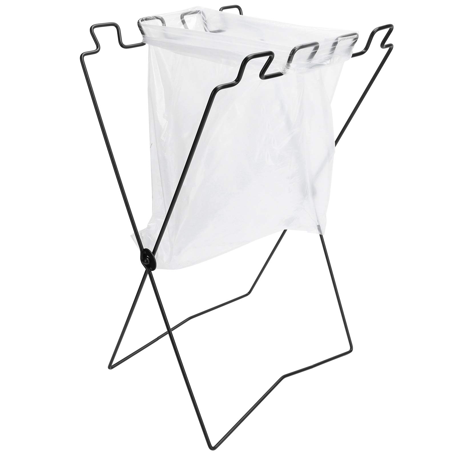 MOUMOUTEN Trash Bag Holder, Portable X Frame Leaf Bag Holder Stand, Outdoor Iron Wire Folding Holder, Folding Shelf for Camping Recycling Garden Laundry Yard Kitchen