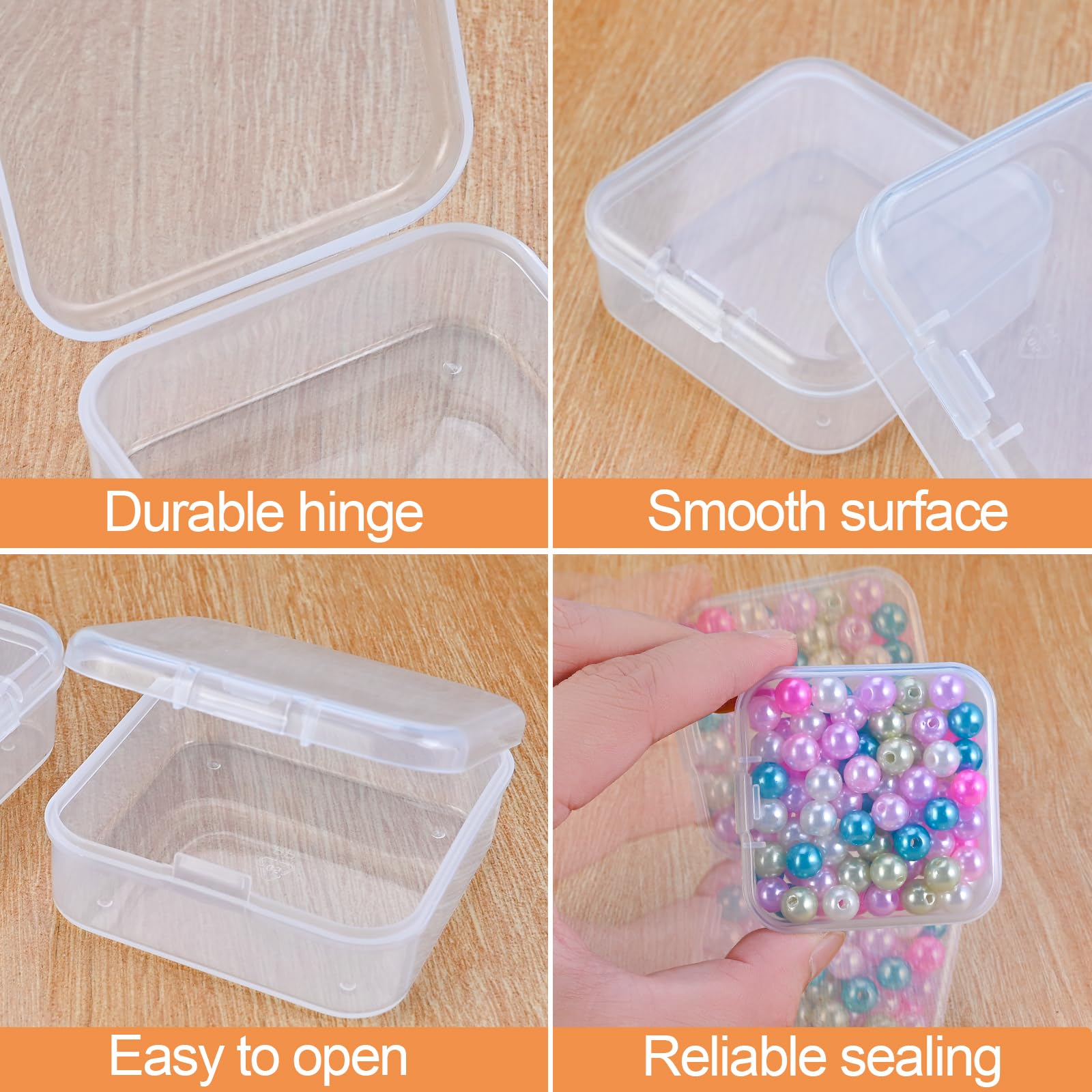 Mathtoxyz 36PCS Bead Organizer Box, Small Bead Organizers and Storage Containers Rectangle Bead Holder Plastic Cases for Clay Beads Bracelet Making DIY Jewelry Craft Nail