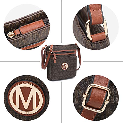 MARCO M KELLY Crossbody Purse for Women Multi Pockets Crossover Bag Zipped Shoulder Handbags Ladies Adjustable Causal Messenger Purse