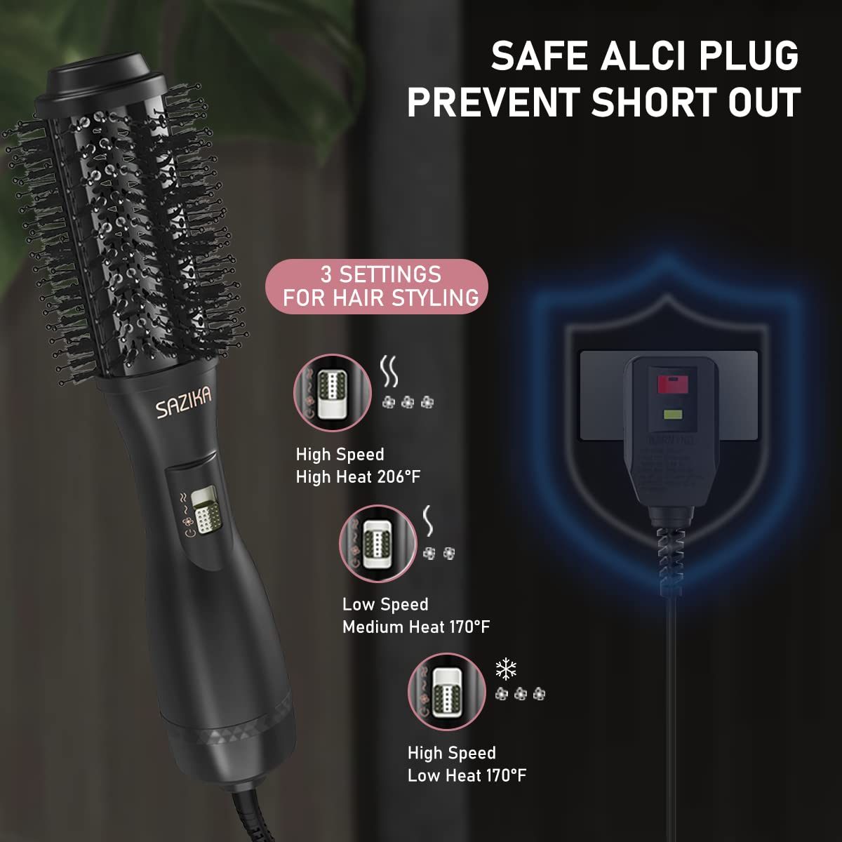 Hair Dryer Brush, Hot Air Blow Dryer Brush with Oval Barrel, One-Step Volumizer and Styler in One