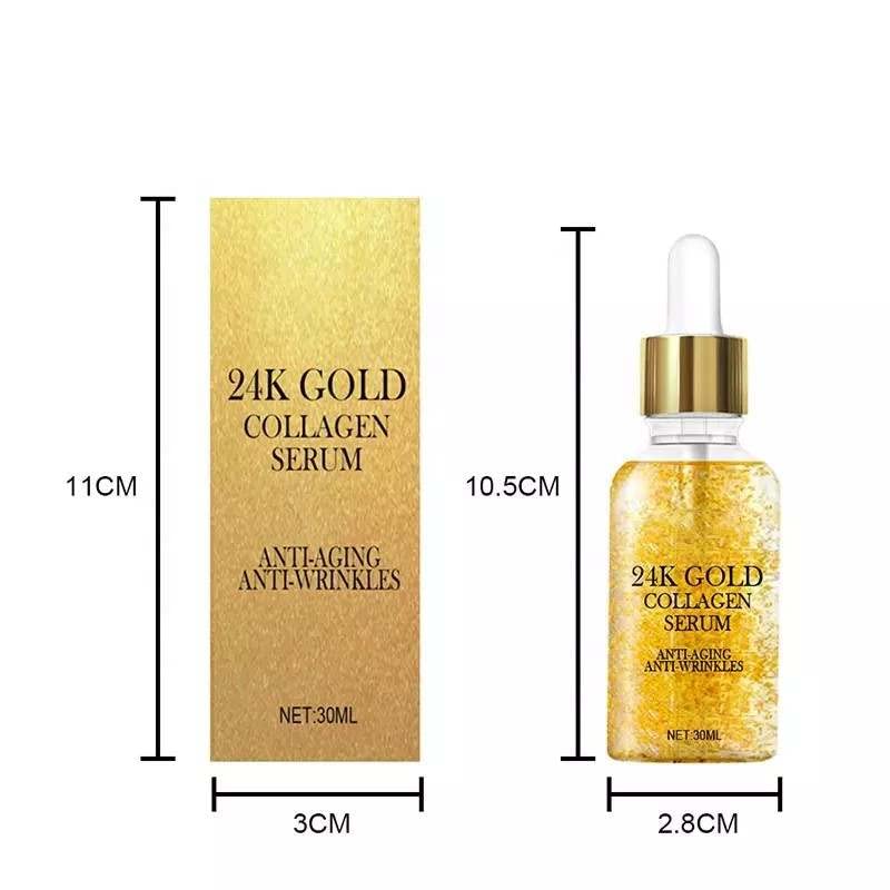COVERCOCO Gold 24k Face Serum with Hyaluronic Acid Collagen and Peptides Ampoule (99.99% gold) 30ML/1.01 Oz